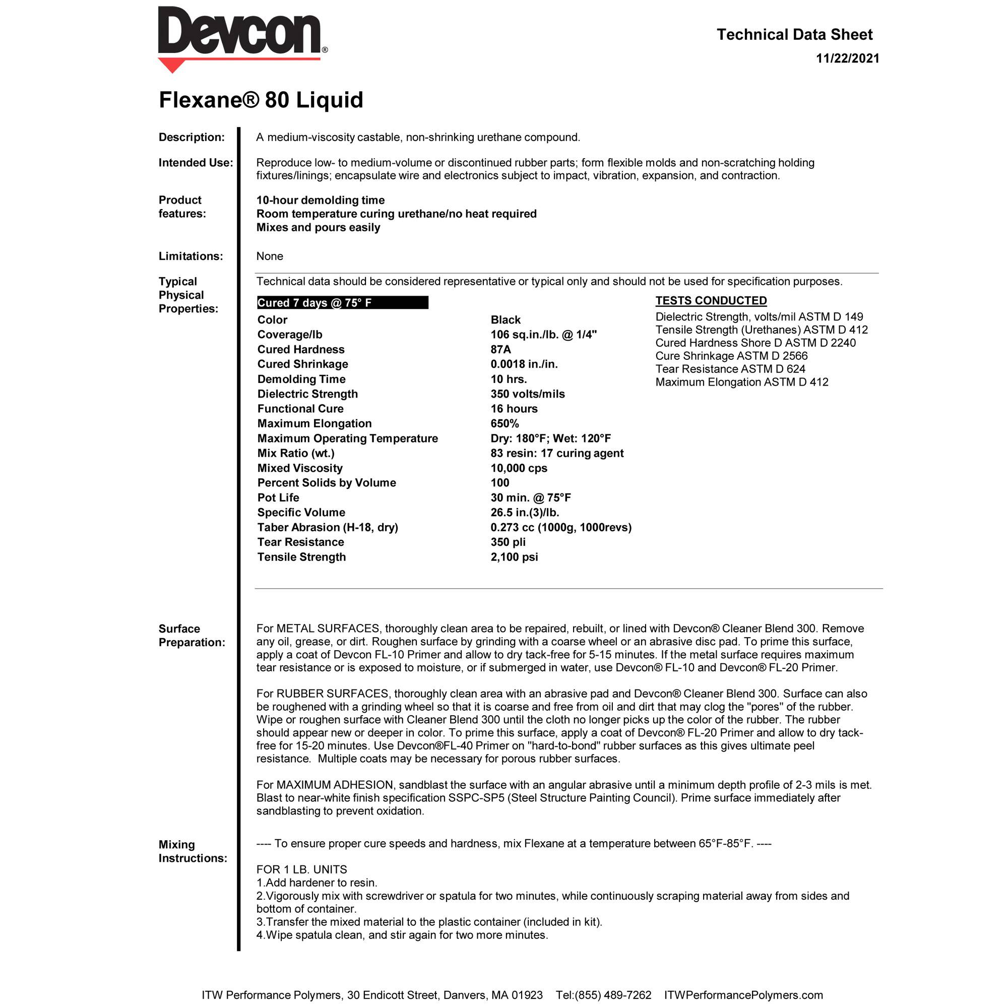 Devcon 15800 Flexane 80 Liquid 1 Lb Set Malaysia Supplier