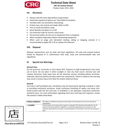 CRC 2016 Co Contact Cleaner 350g / 520ml Aerosol CRC2016 Malaysia Supplier