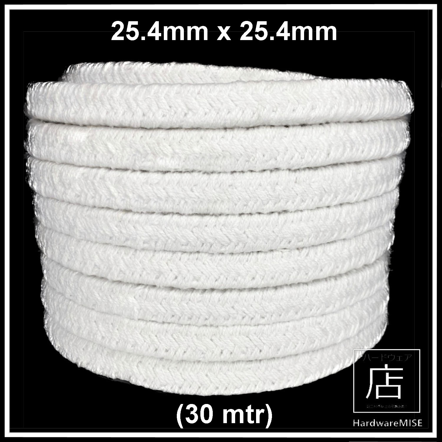 Ceramic Fibre Square Braided Rope 25.4mm x 30m Ceramic Braided Packing ...