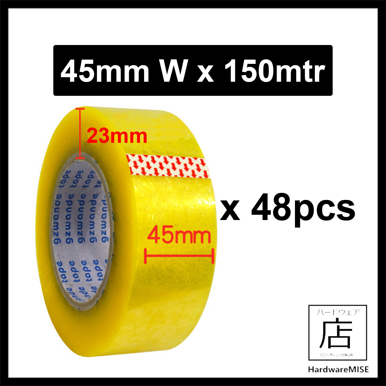 OPP Tape 45MM X 150Mtr Adhesive Transparent Packaging Tape [48pcs per ...
