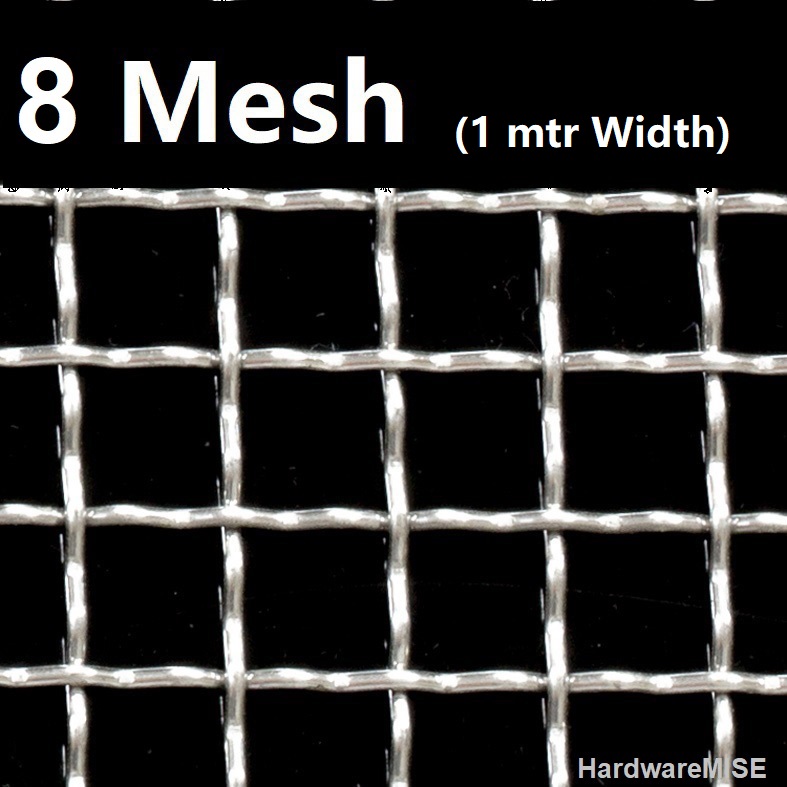 Stainless Steel Wire Mesh SS304 Netting 8 Mesh 304 Crimped 1mtr Width stainless-steel-wire-mesh-ss304-netting-8-mesh-304-crimped-1mtr-width